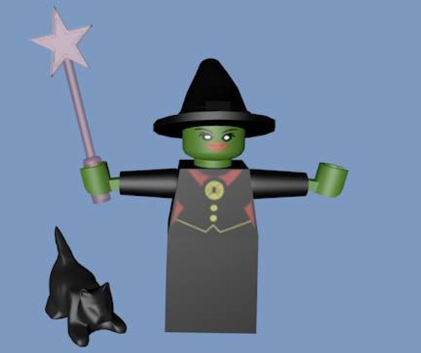 lego witch character rigged c4d