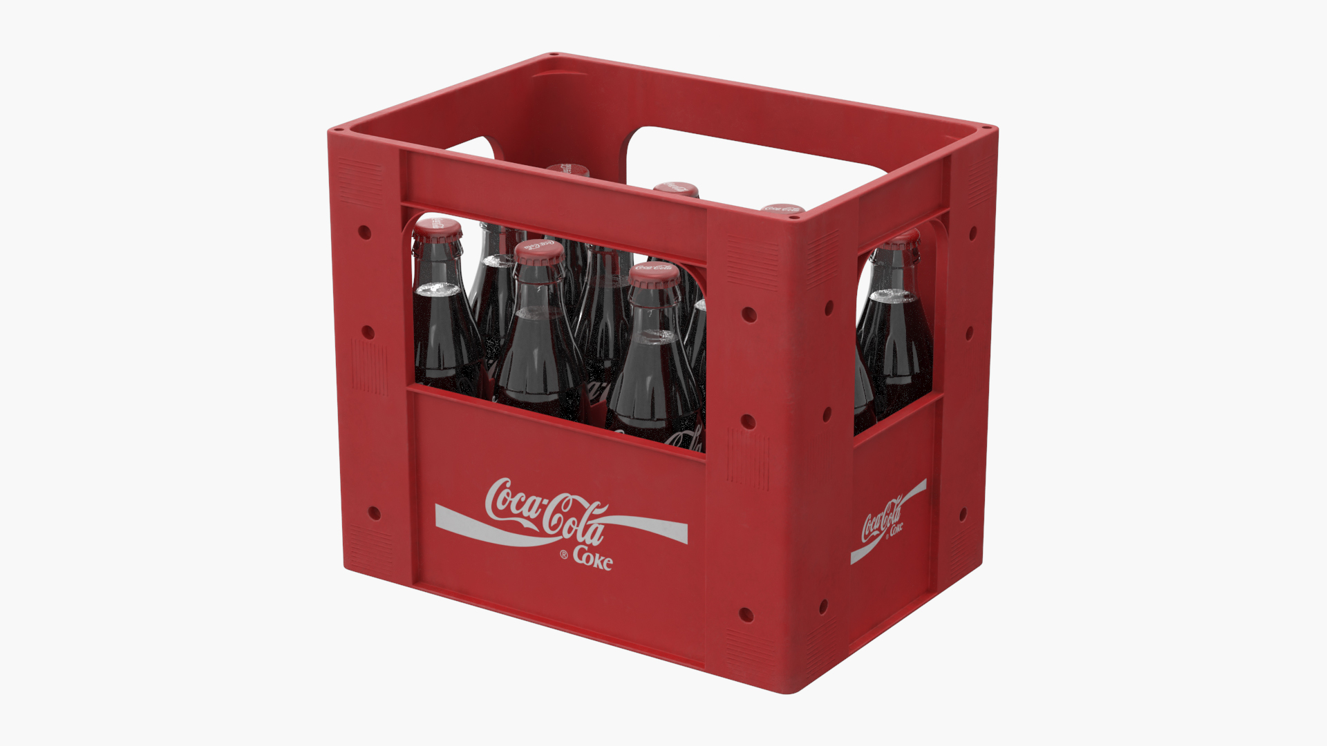 3D Coca Cola Bottles In Plastic Container Red Model - TurboSquid 2489287