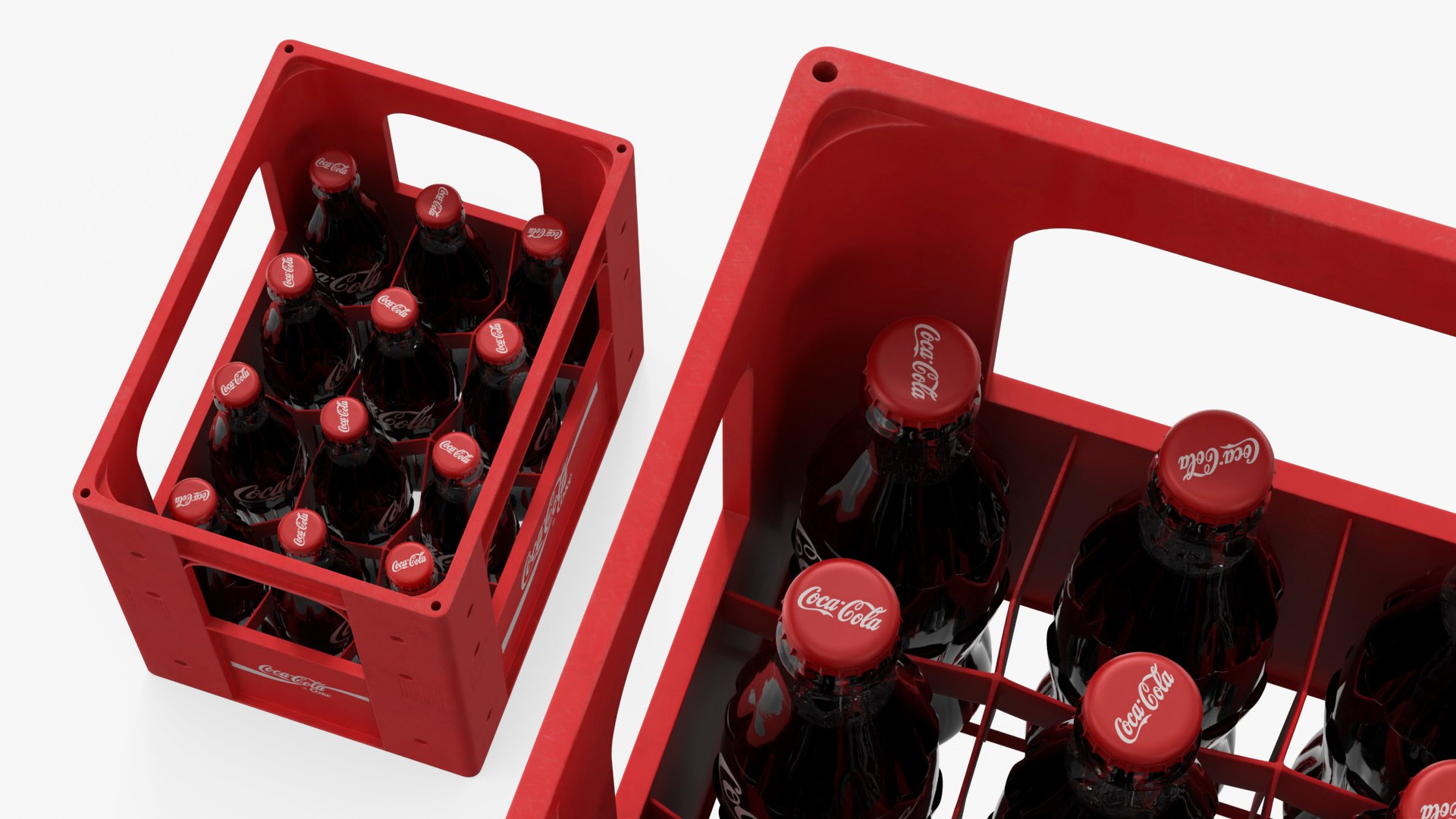 3D Coca Cola Bottles In Plastic Container Red Model - TurboSquid 2489287