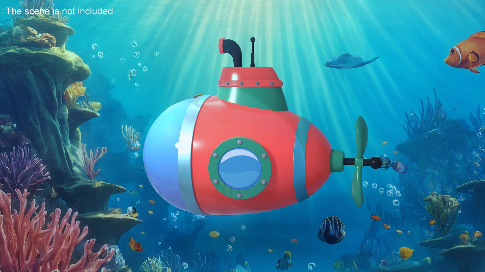 Cartoon Style Submarine Red 3D Model - TurboSquid 2219821