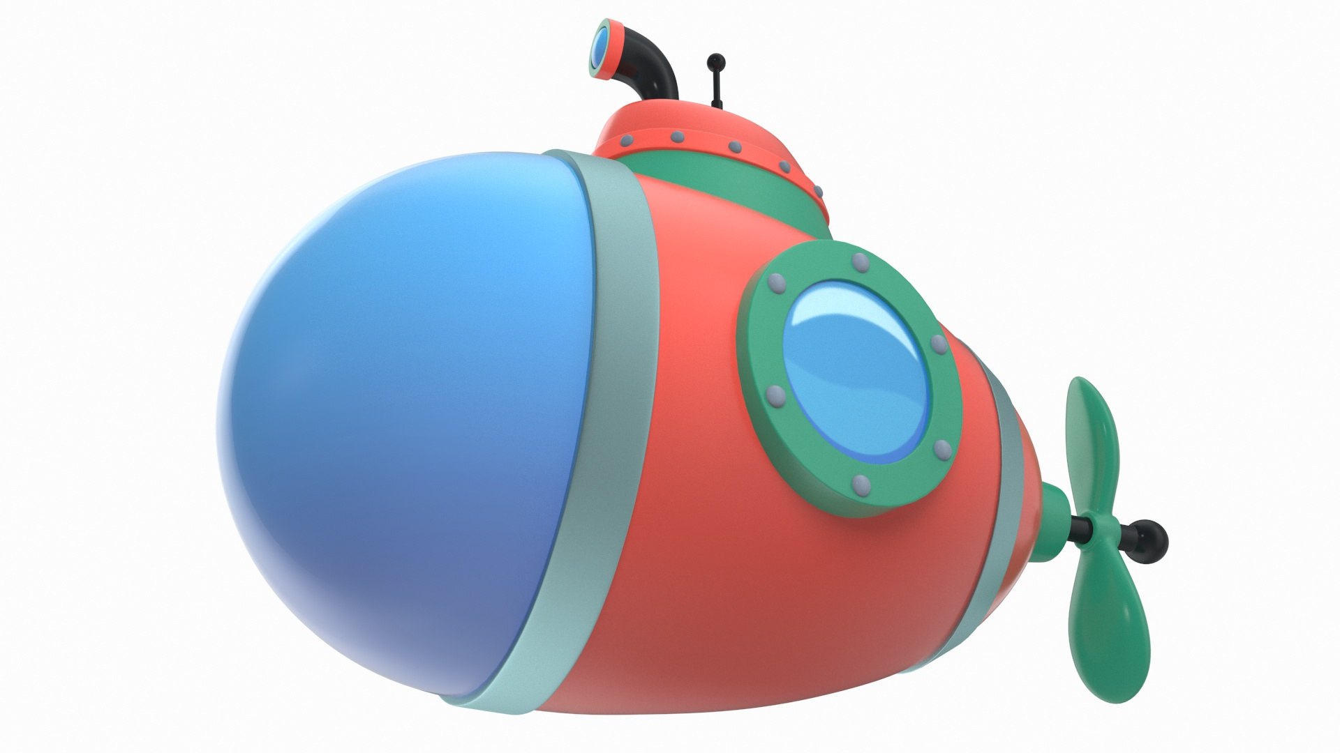 Cartoon Style Submarine Red 3D Model - TurboSquid 2219821