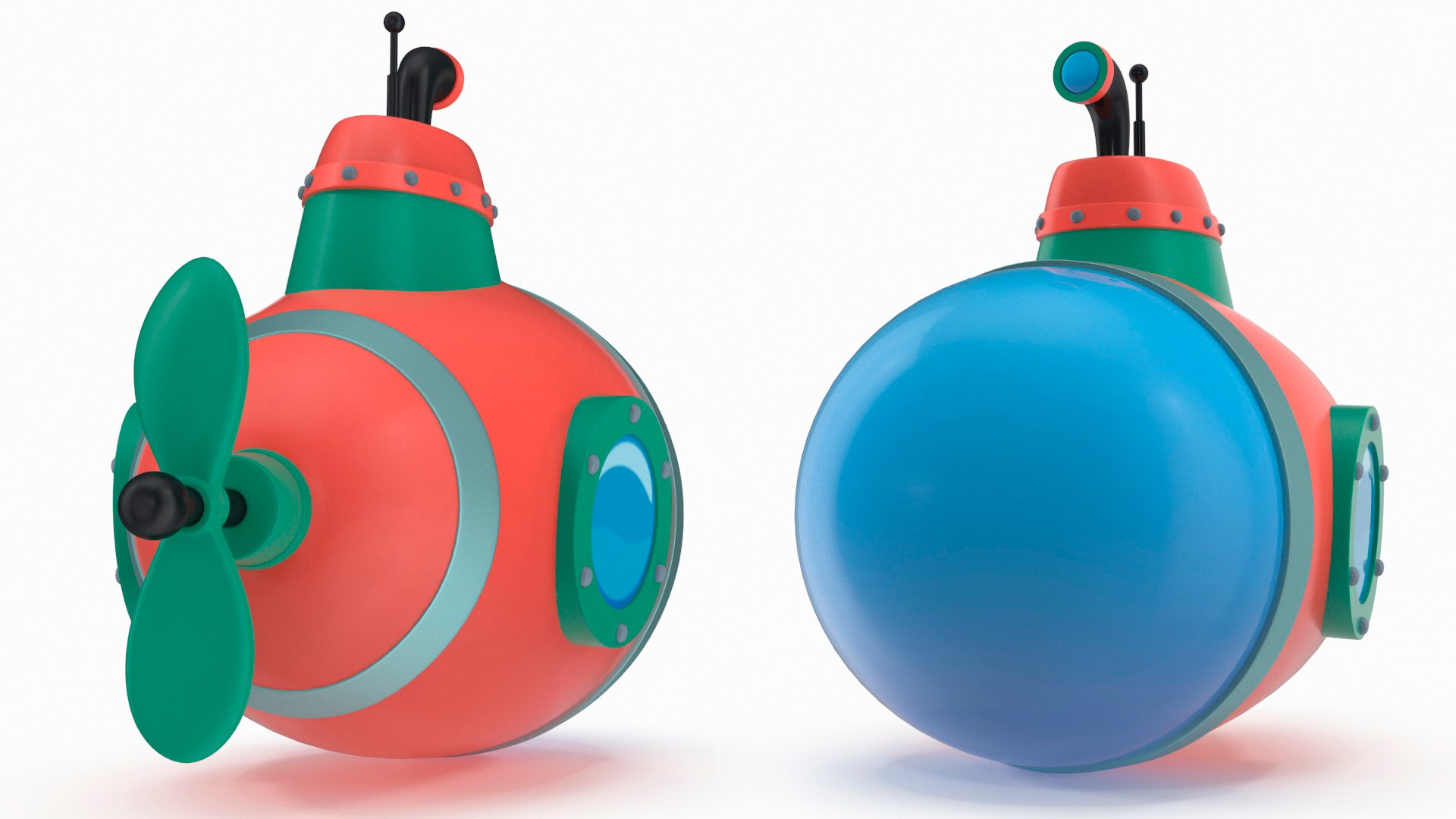 Cartoon Style Submarine Red 3D Model - TurboSquid 2219821