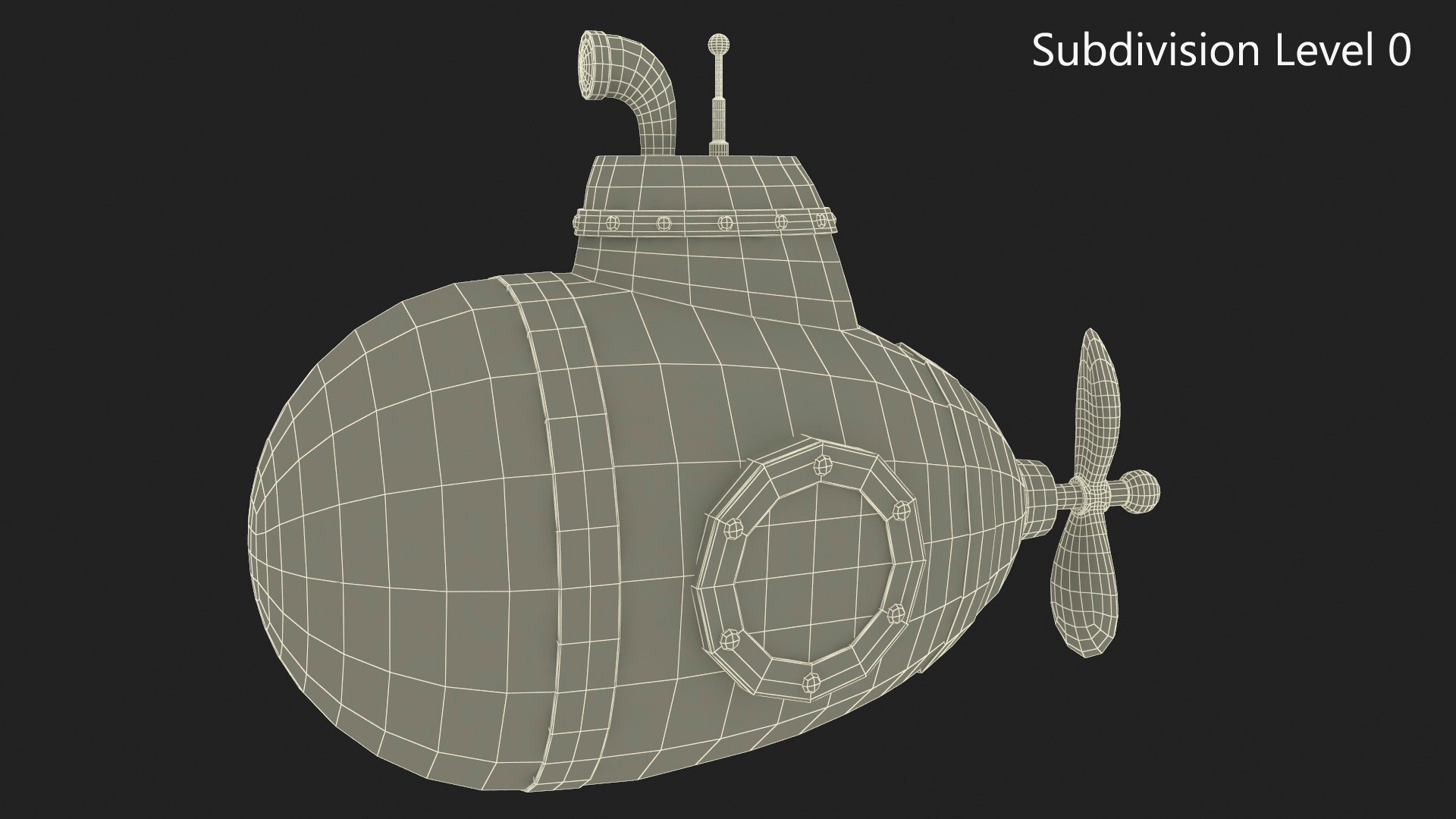 Cartoon Style Submarine Red 3D Model - TurboSquid 2219821