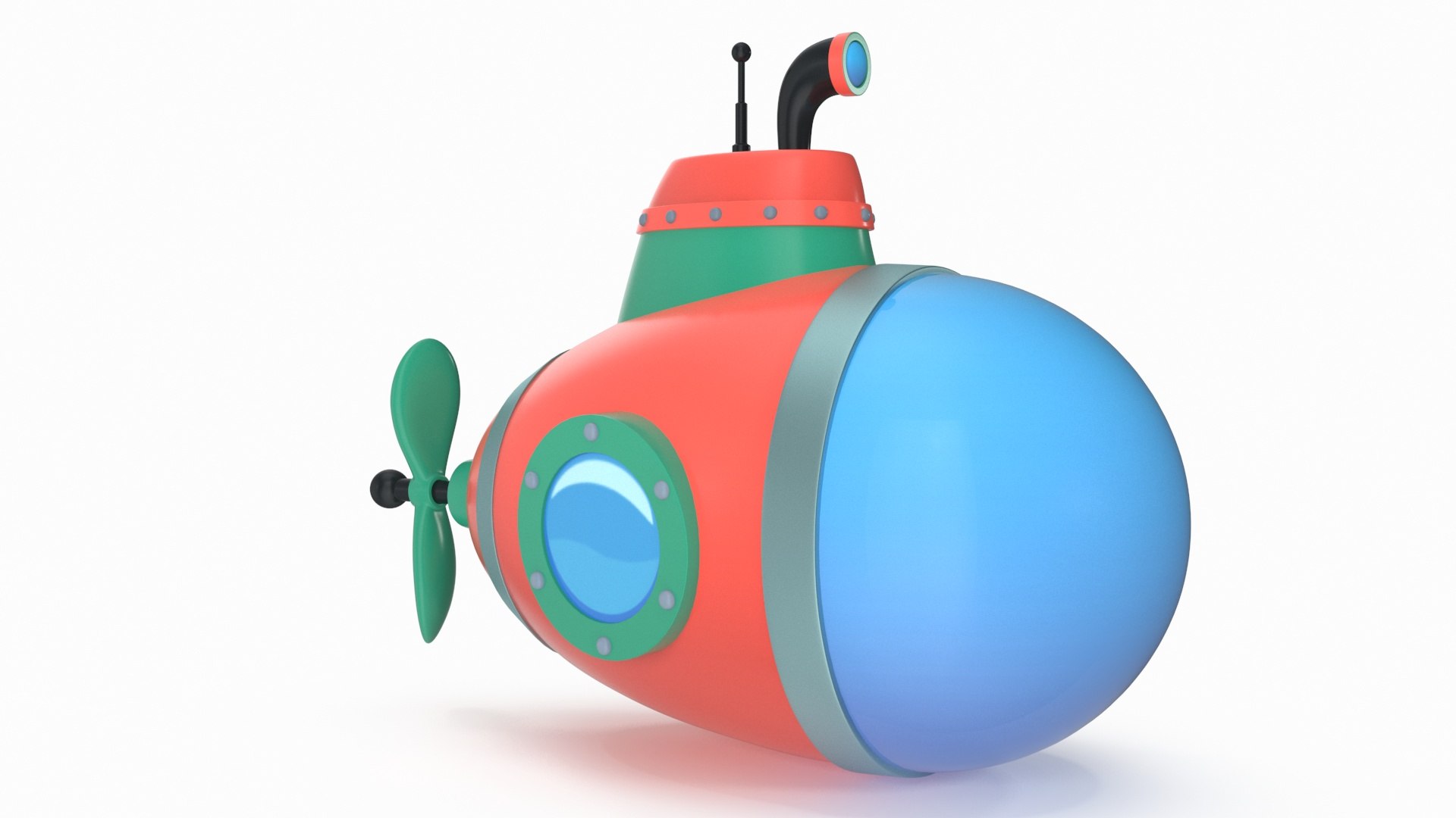 Cartoon Style Submarine Red 3D Model - TurboSquid 2219821
