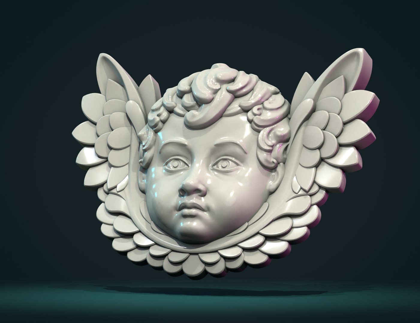 3D Cherub Angel Relief Model - TurboSquid 1930878