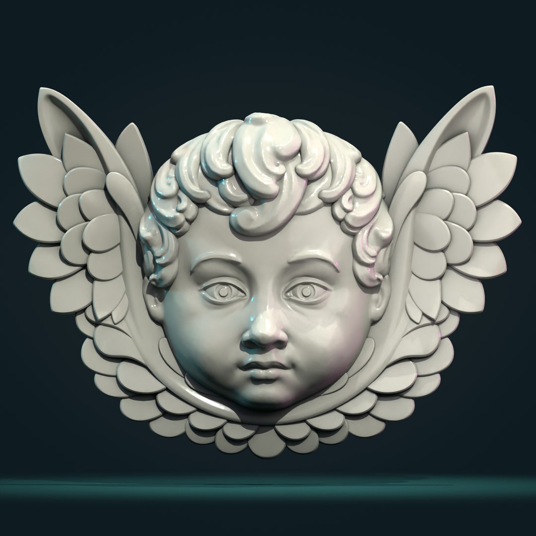 3D Cherub Angel Relief Model - TurboSquid 1930878