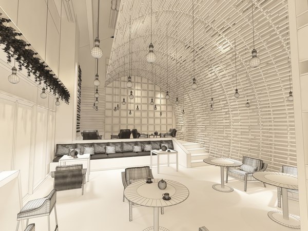 modelo 3d Coffee Shop - Restaurant - 009 - TurboSquid 1959503