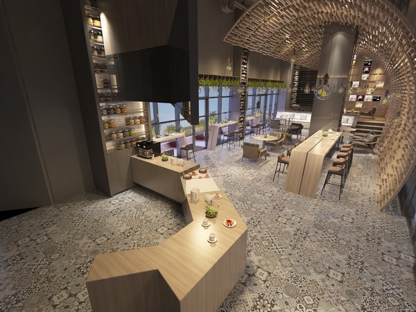 modelo 3d Coffee Shop - Restaurant - 009 - TurboSquid 1959503