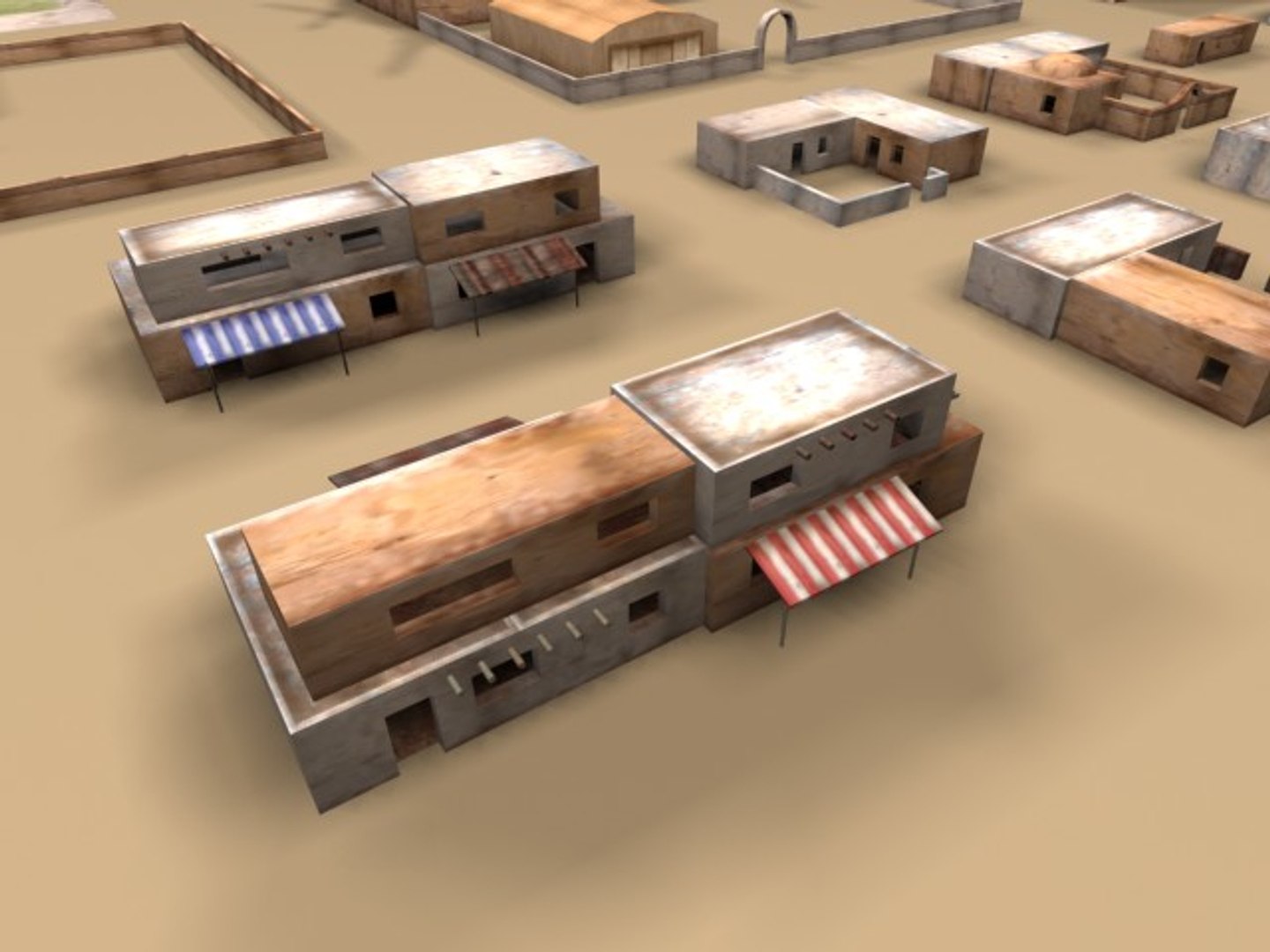 Arab Buildings 3d Model