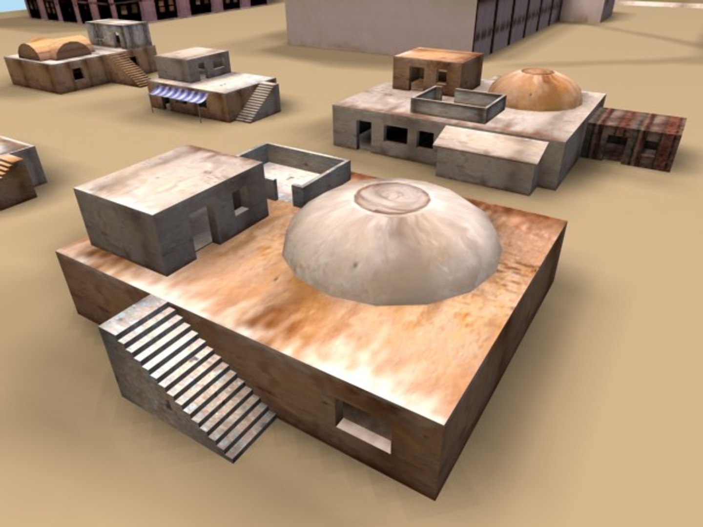 Arab Buildings 3d Model