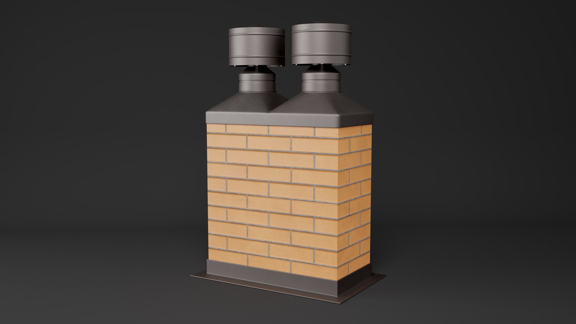 Masonry Double Chimney 3D Model - TurboSquid 2051134