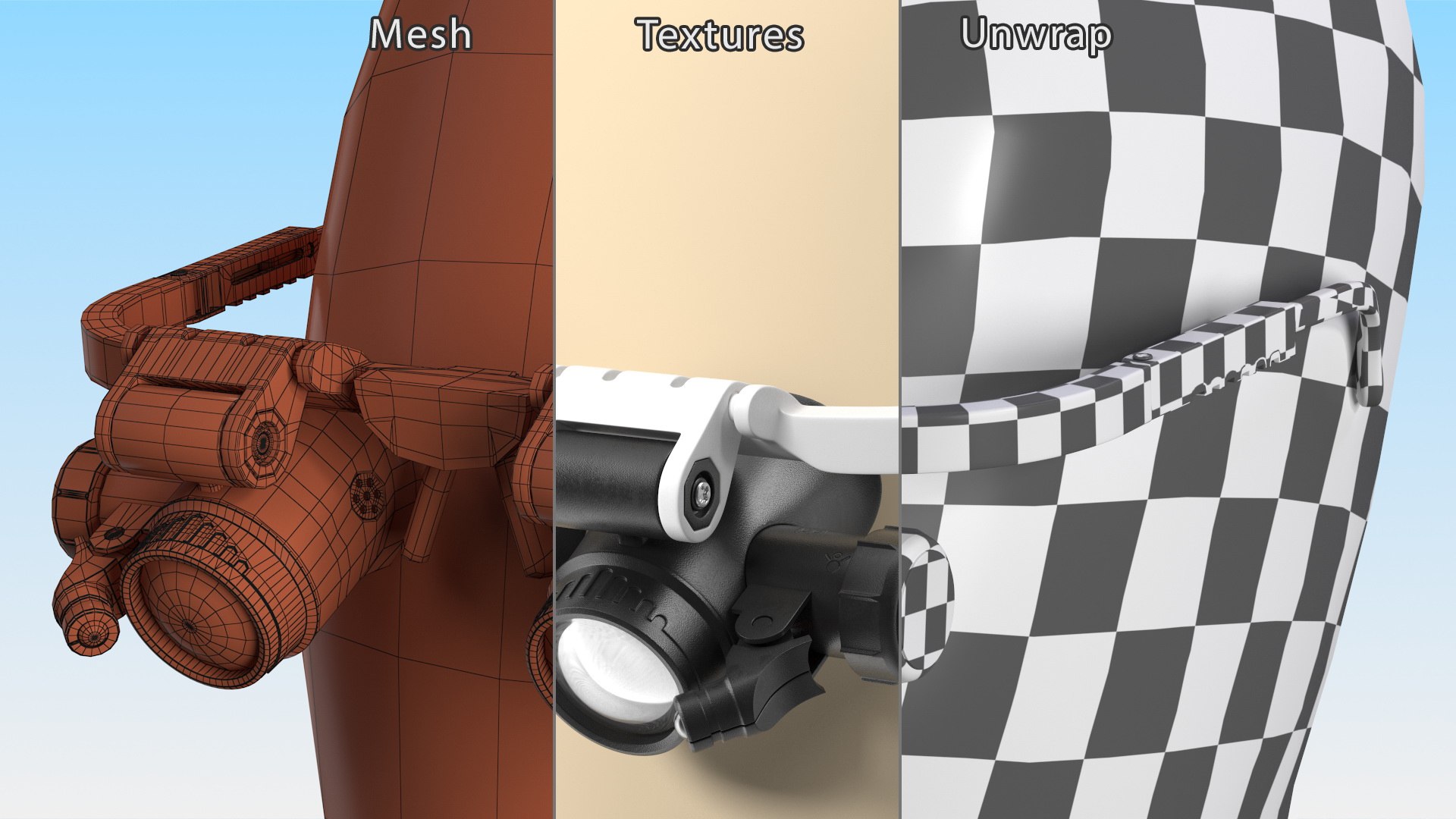 Binocular Head Mount White Magnifier Glasses 3D Model - TurboSquid 2063235