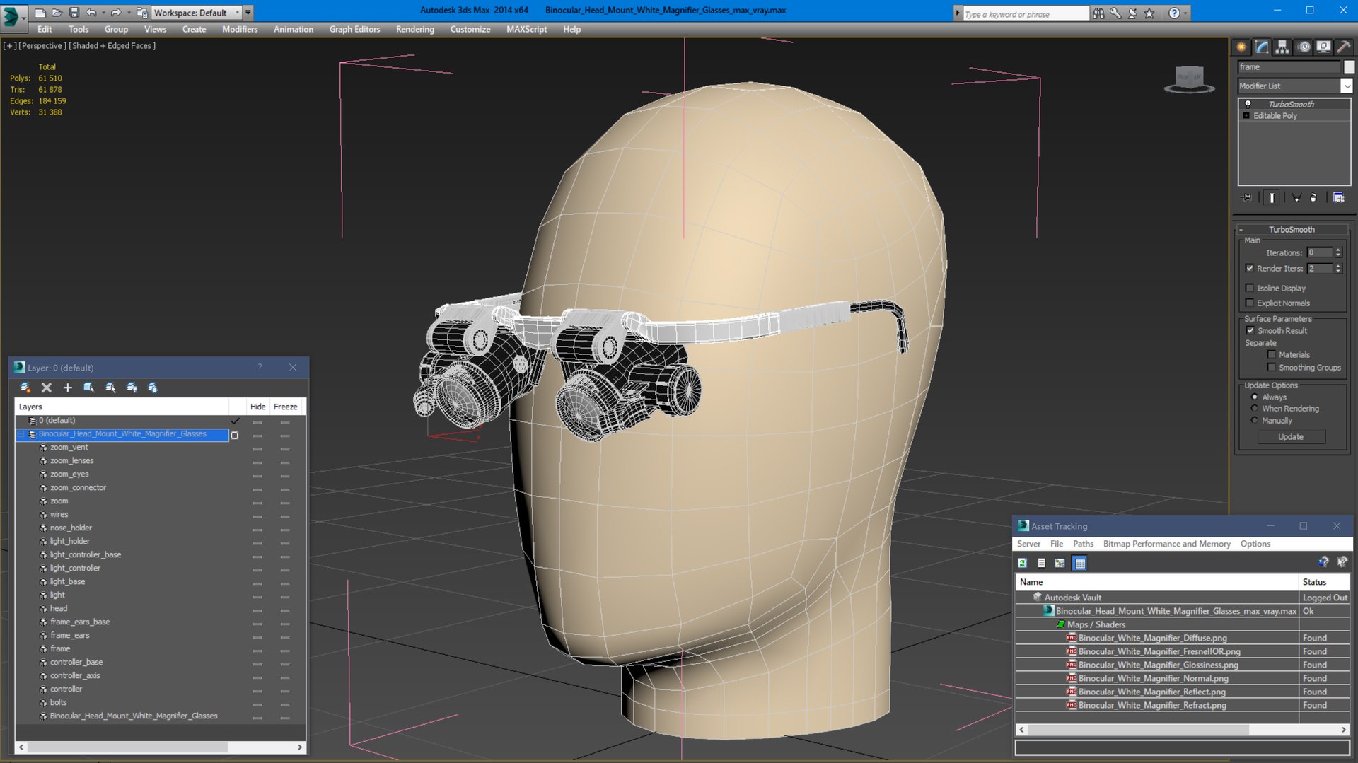 Binocular Head Mount White Magnifier Glasses 3D model - TurboSquid 2063235