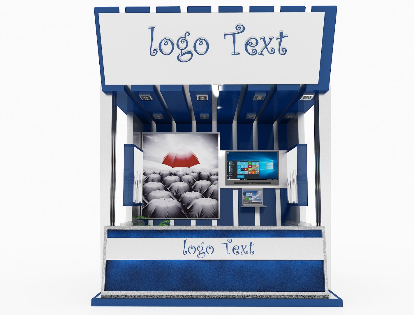 kiosk product 3d obj