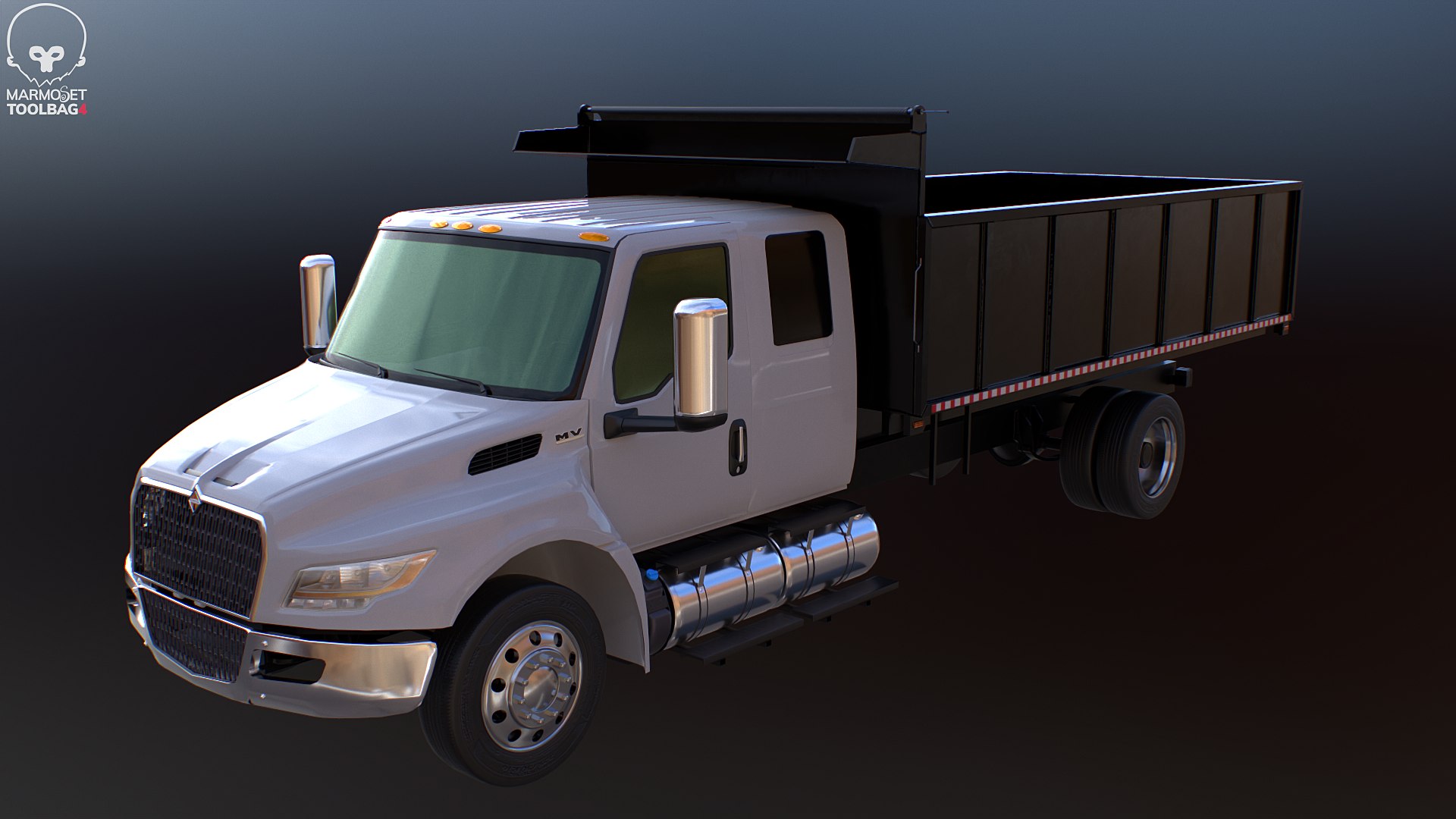 International MV Extended Cab Landscape Truck 3D - TurboSquid 2111294