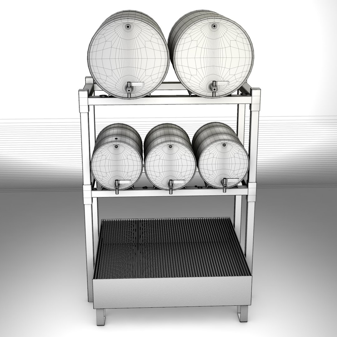 3D Oil Barrel Storage Rack Model - TurboSquid 1218544