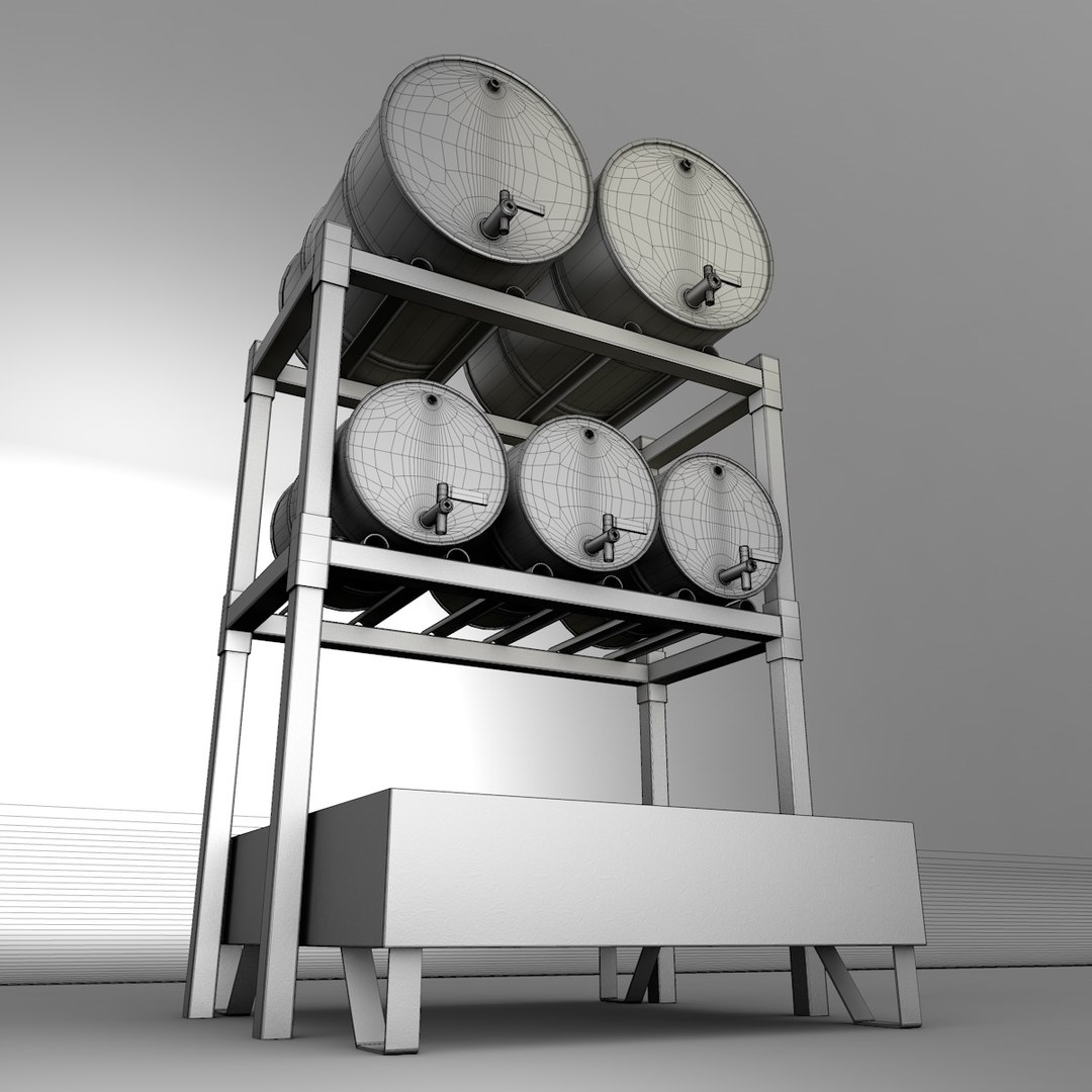 3D Oil Barrel Storage Rack Model - TurboSquid 1218544