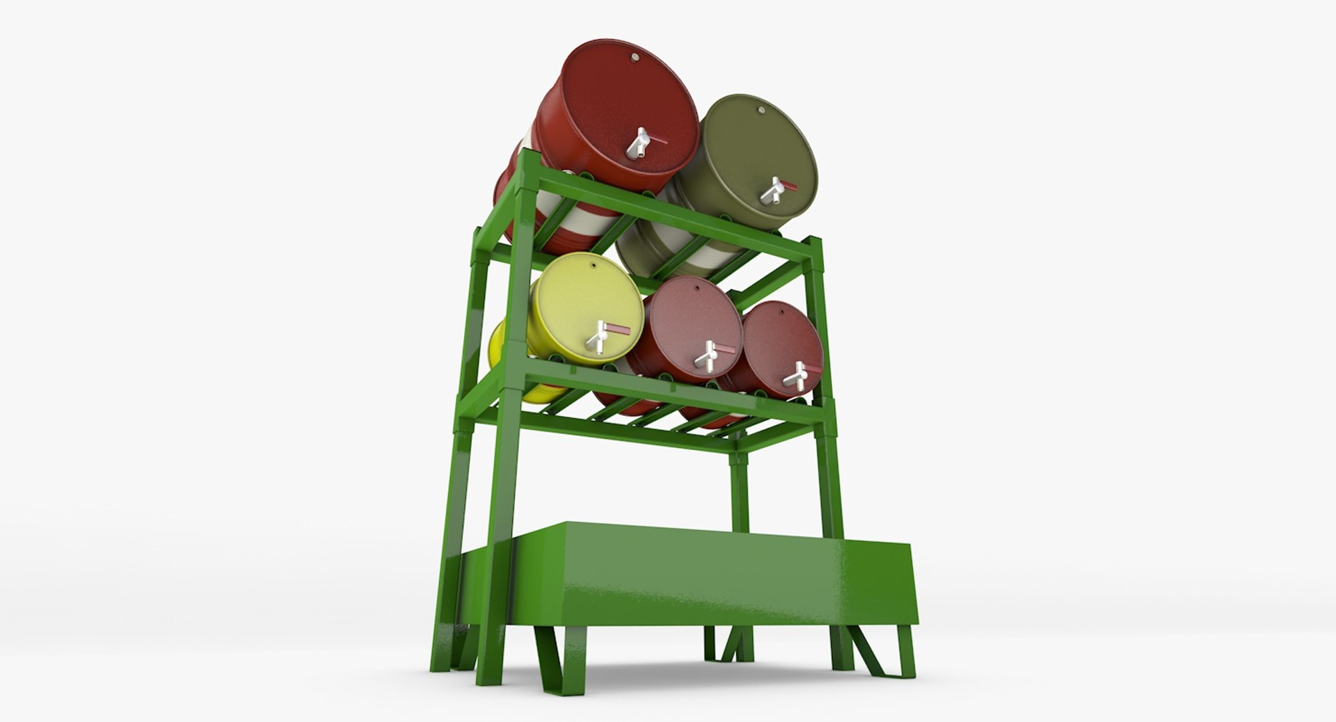3D Oil Barrel Storage Rack Model - TurboSquid 1218544