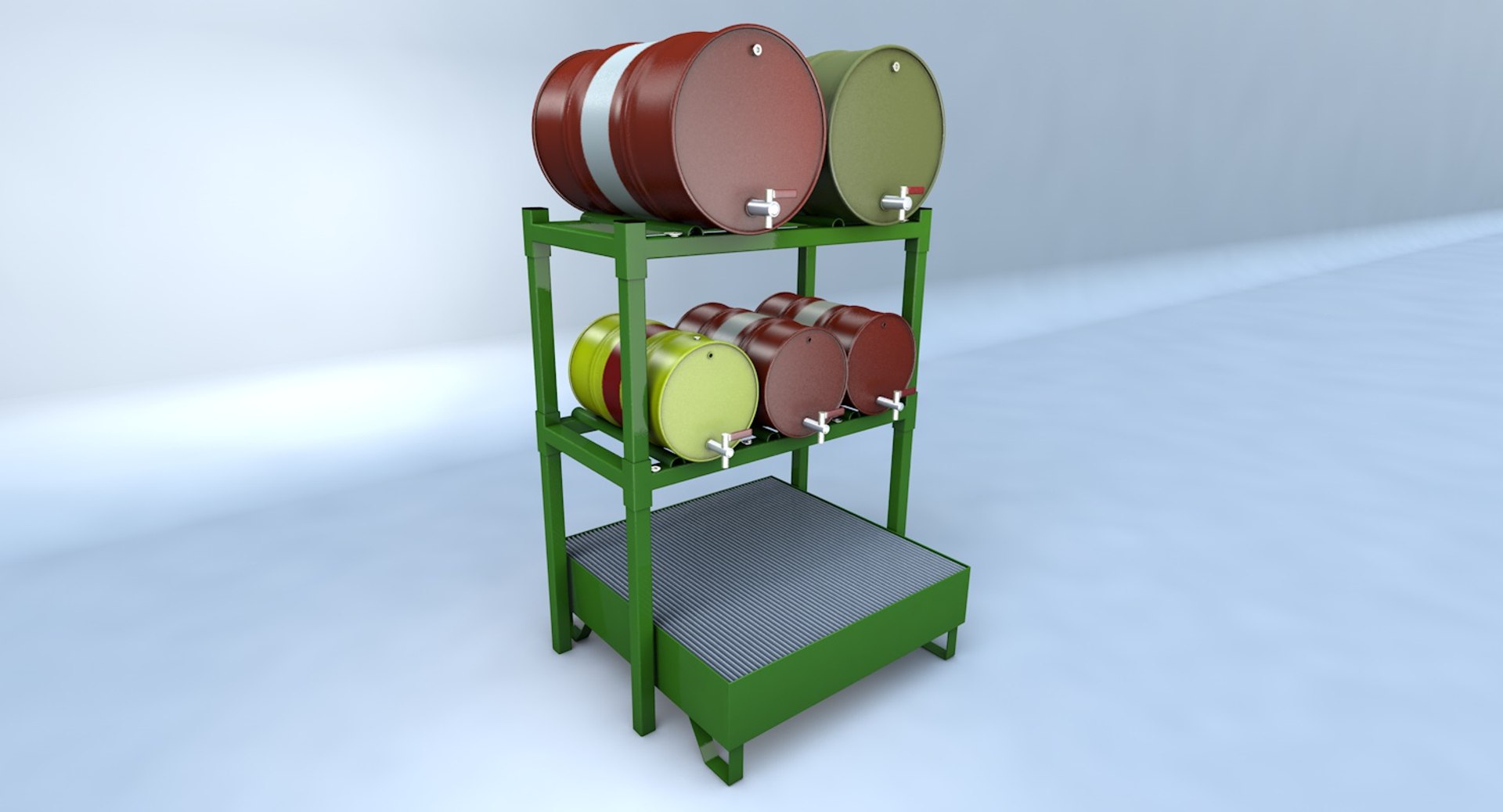 3D Oil Barrel Storage Rack Model - TurboSquid 1218544