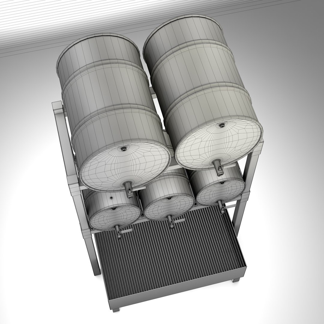 3D Oil Barrel Storage Rack Model - TurboSquid 1218544