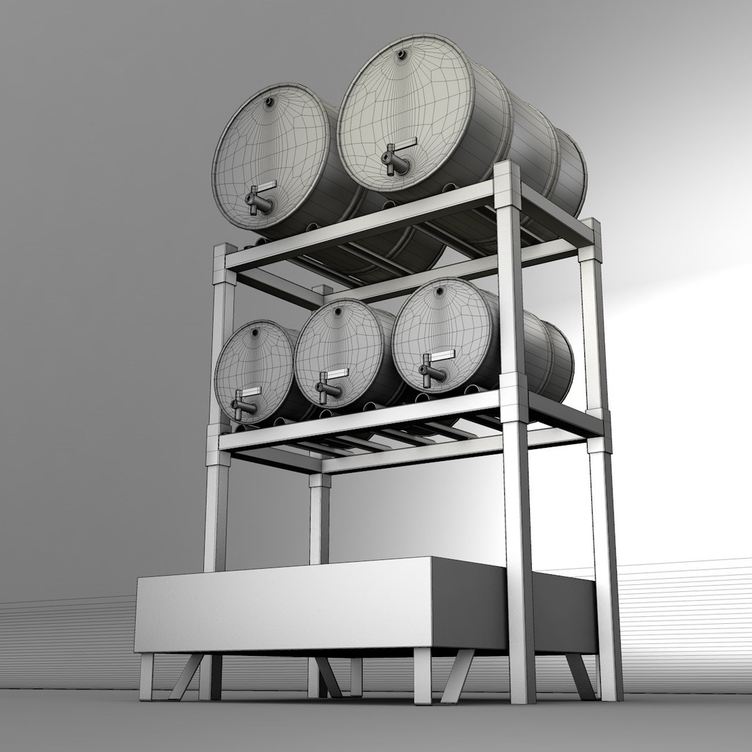 3D Oil Barrel Storage Rack Model - TurboSquid 1218544