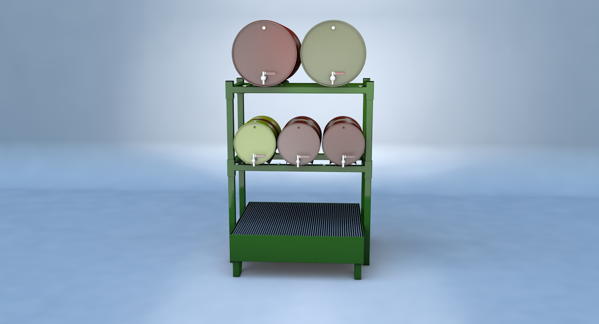 3D Oil Barrel Storage Rack Model - TurboSquid 1218544