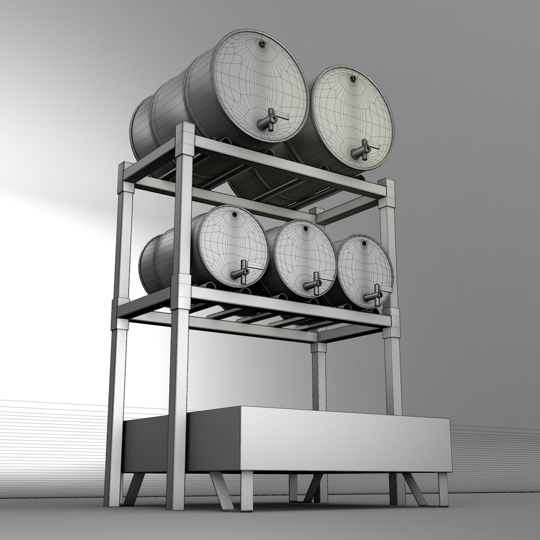 3D Oil Barrel Storage Rack Model - TurboSquid 1218544