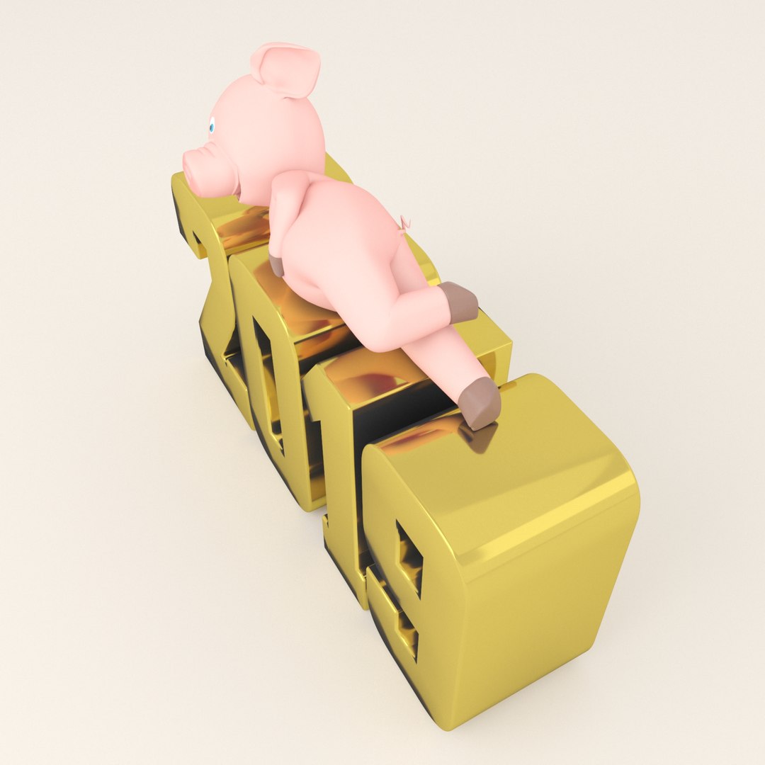 3D Pig Cartoon Symbol - TurboSquid 1349666