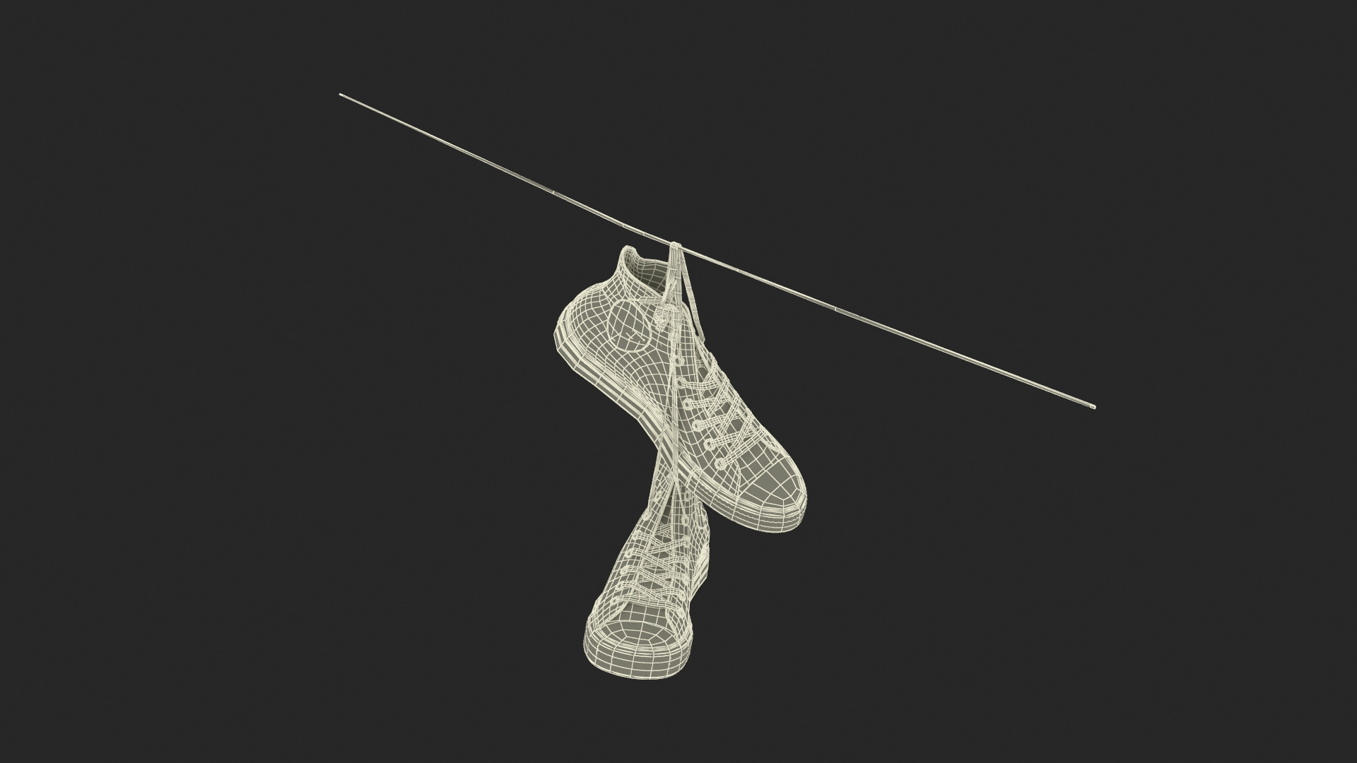 3D White Converse All Star Sneakers Hanging On Rope Model - TurboSquid ...