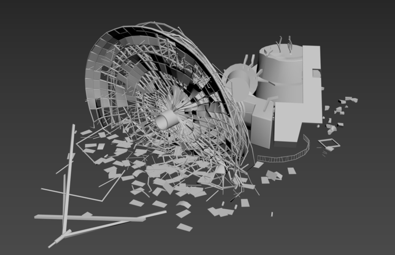 3D Broken Satellite Antenna Model - TurboSquid 1687345
