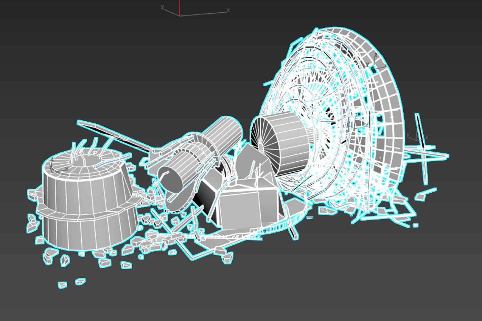 3D broken satellite antenna model - TurboSquid 1687345