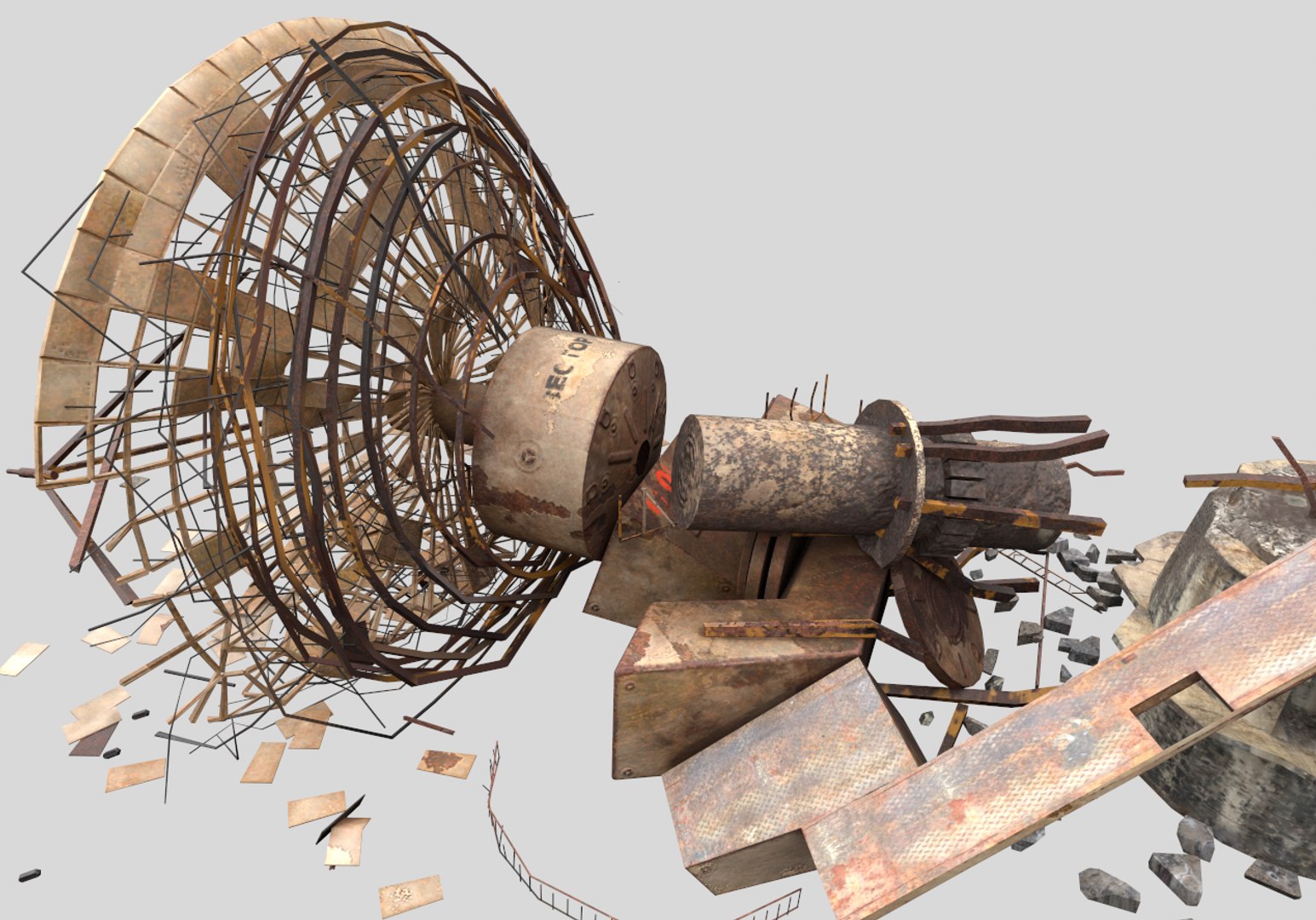 3D Broken Satellite Antenna Model - TurboSquid 1687345