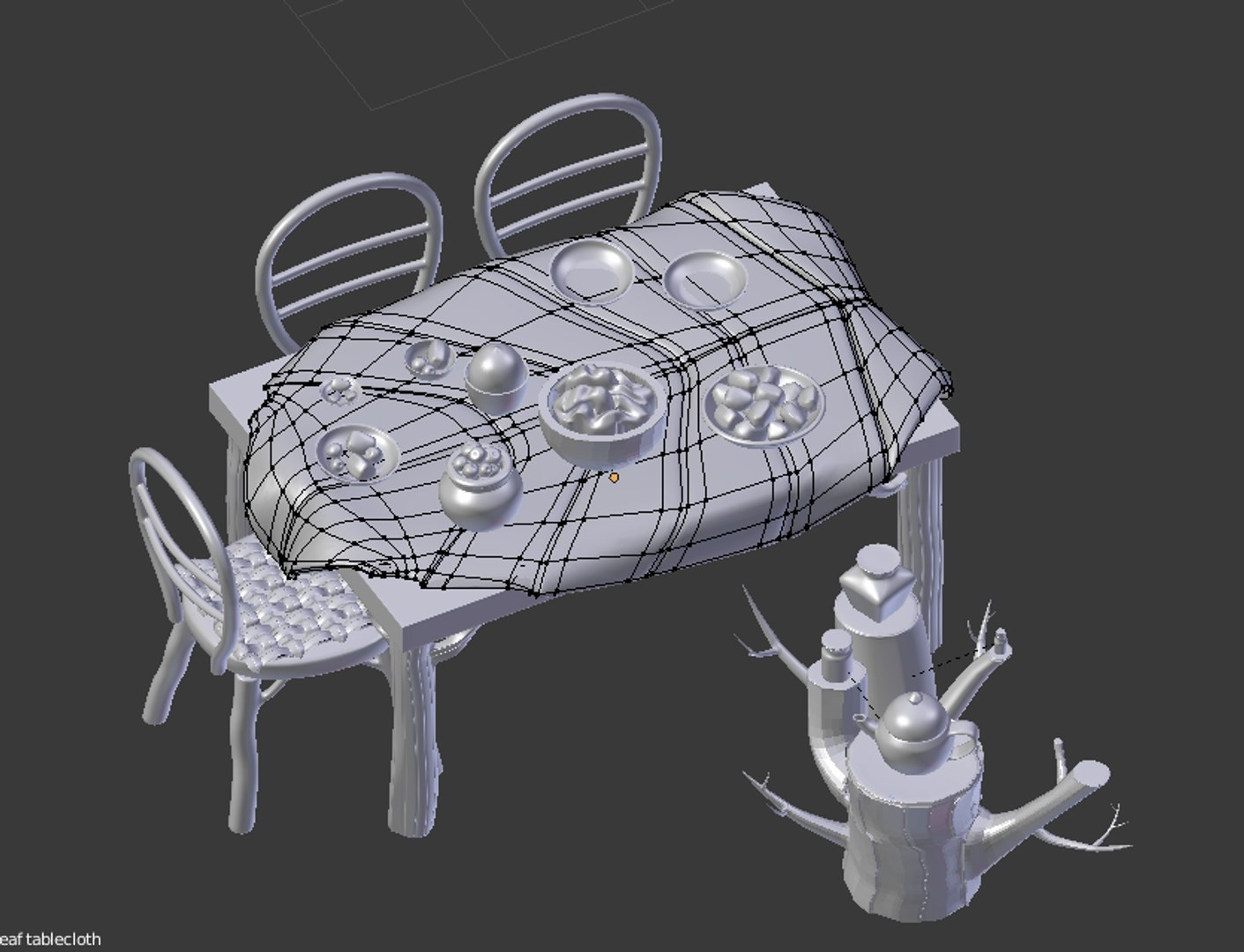 Cartoon Table Set 3D Model - TurboSquid 1417687