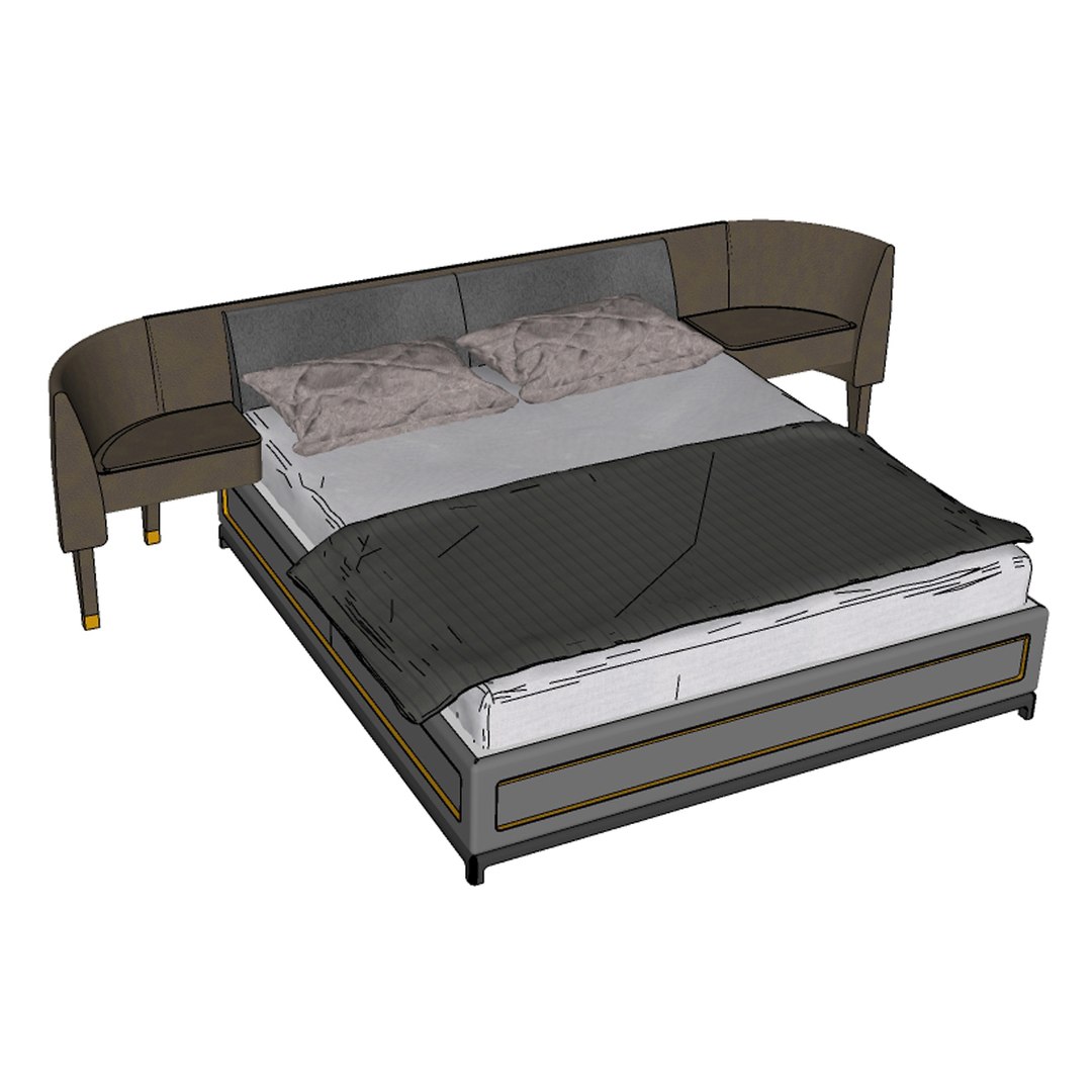 3D Bed Design Model - TurboSquid 1987973