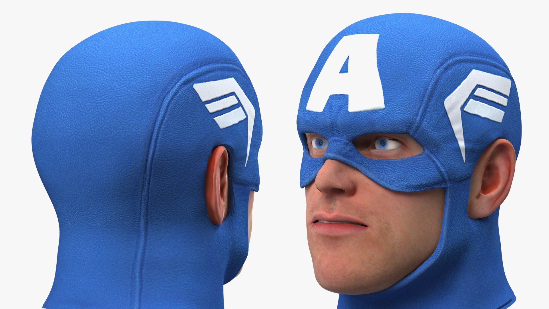 3D Captain America Cartoon Head Rigged - TurboSquid 2063787