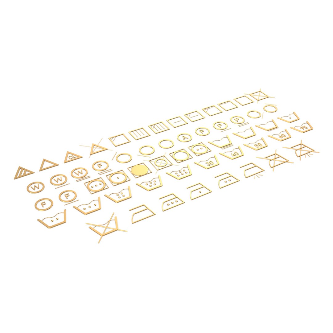3D model Washing symbols gold - TurboSquid 2143097