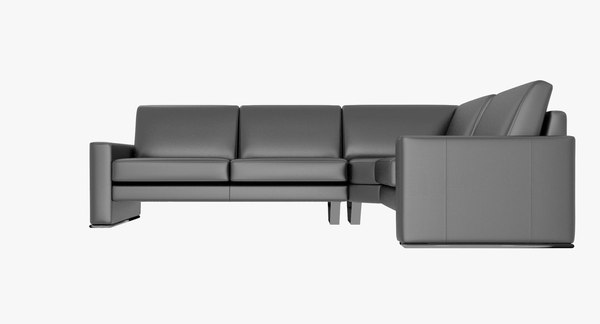 3D modular sofa leather black - TurboSquid 1708236