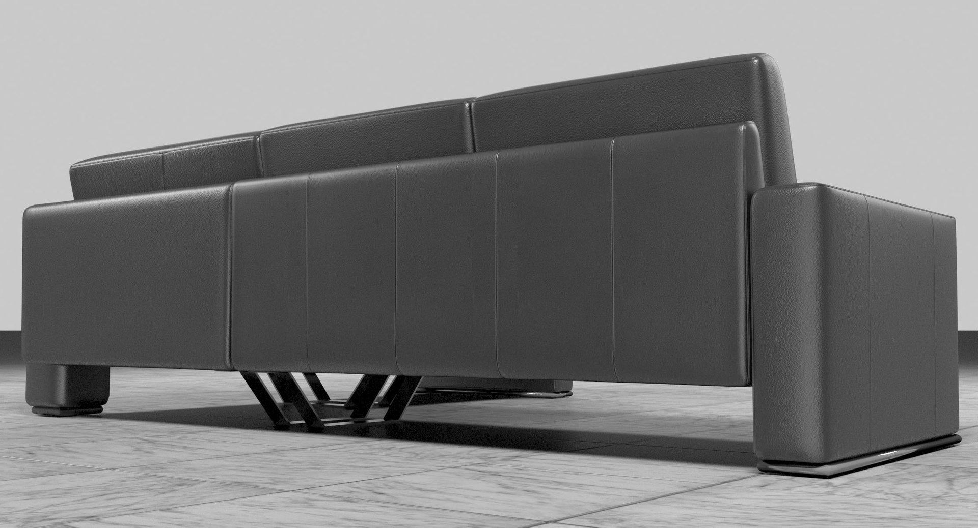 3D Modular Sofa Leather Black - TurboSquid 1708236