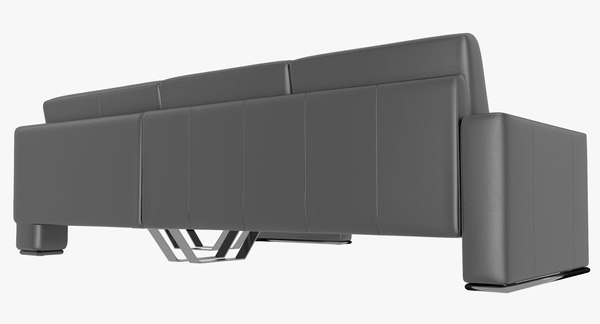 3D modular sofa leather black - TurboSquid 1708236
