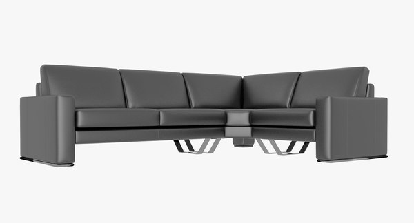 3D modular sofa leather black - TurboSquid 1708236