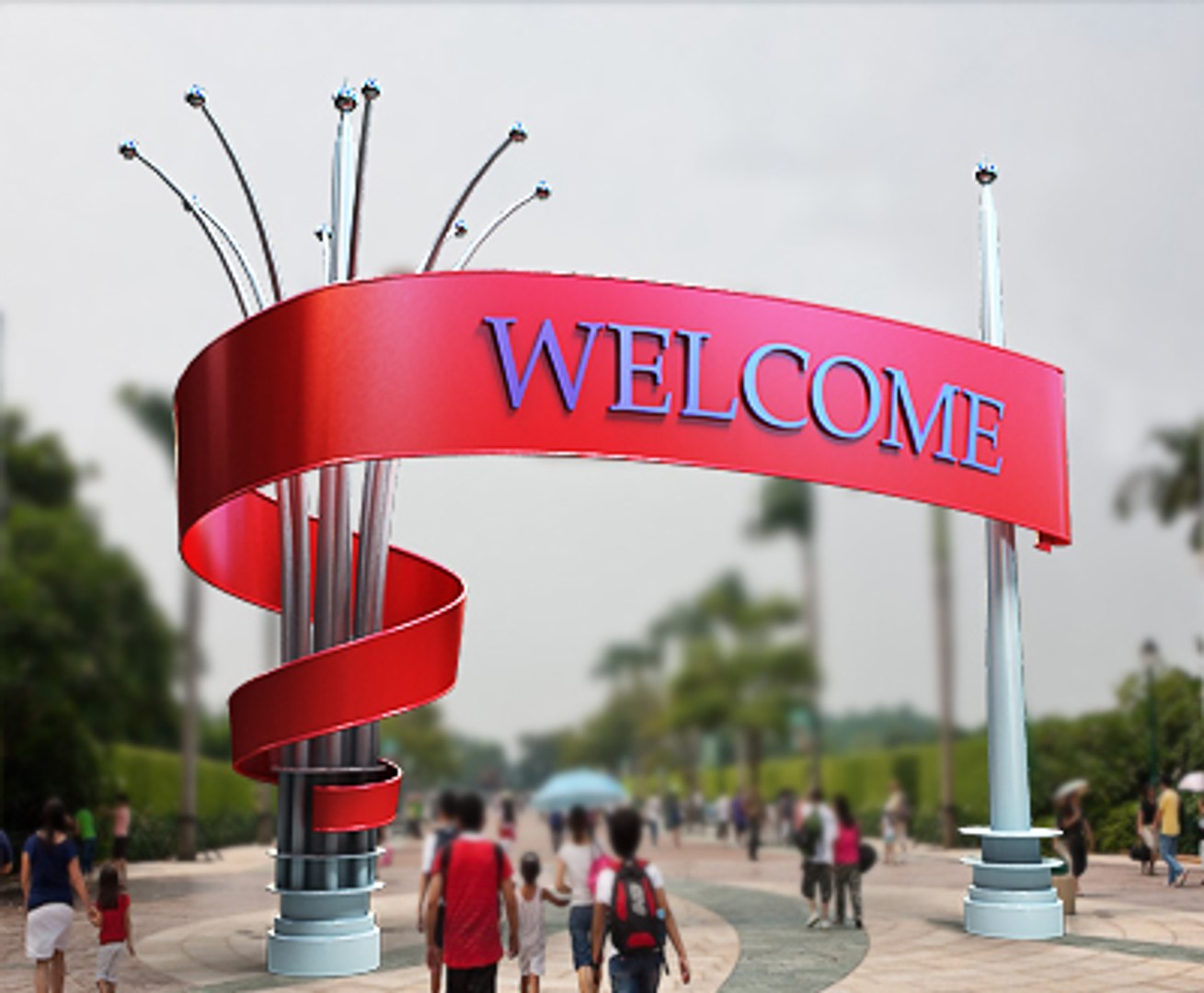 Amusement Park Entrance 3d Max