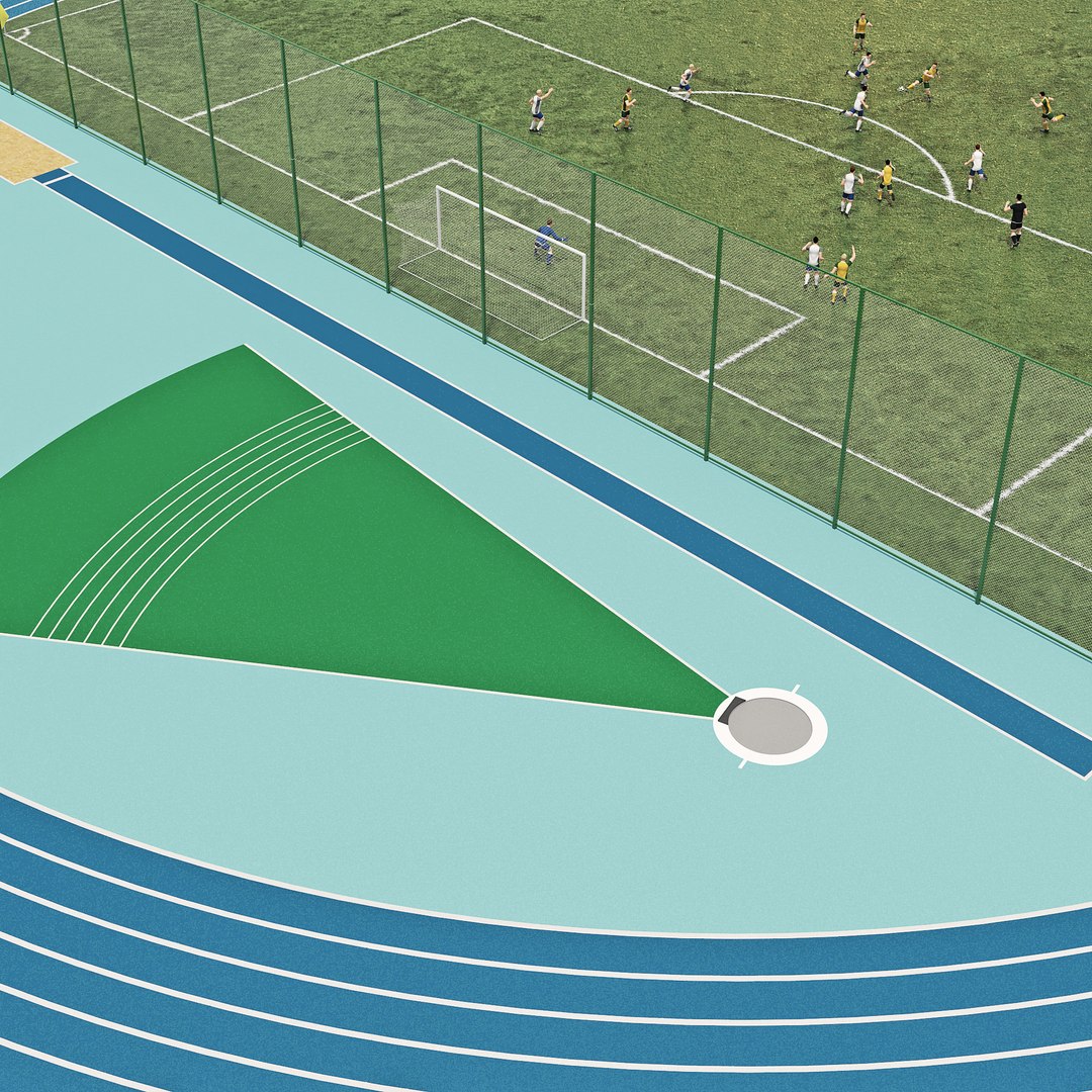 3D Football Field With Players 2 Model - TurboSquid 1981443