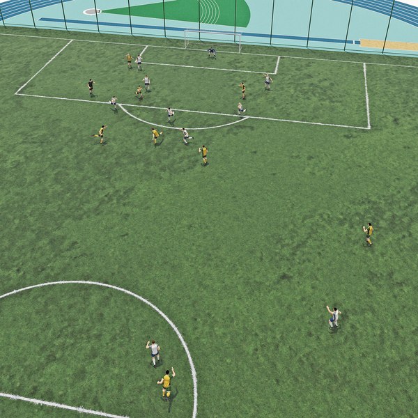 modelo 3d Campo de fútbol con jugadores 2 - TurboSquid 1981443
