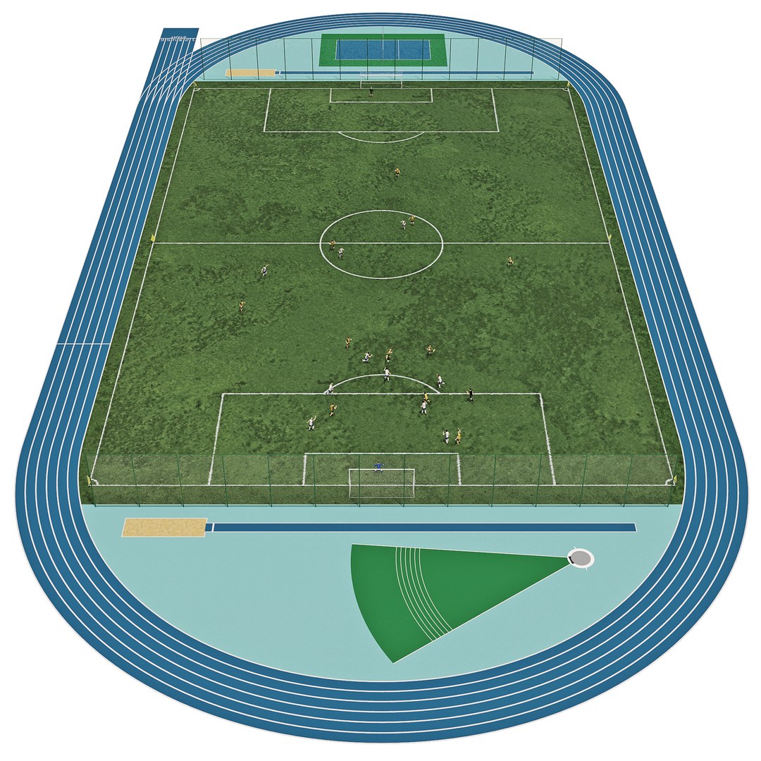 3D Football Field With Players 2 Model - TurboSquid 1981443