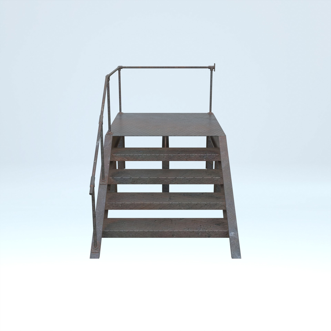 3D Old Metal Stairs Model - TurboSquid 2426179