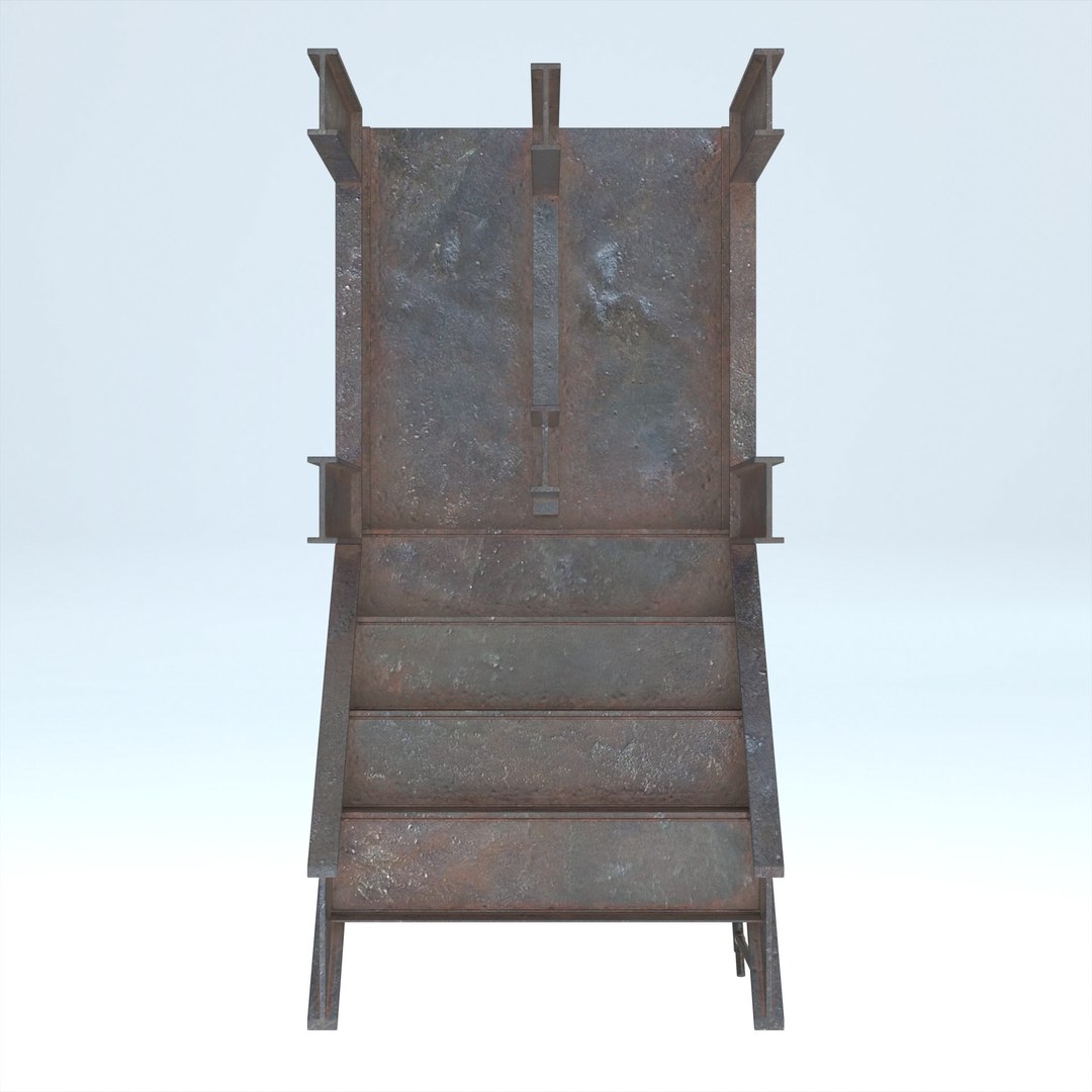 3D Old Metal Stairs Model - TurboSquid 2426179
