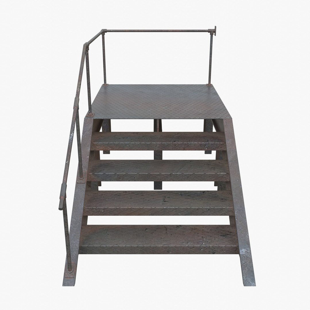 3D Old Metal Stairs Model - TurboSquid 2426179