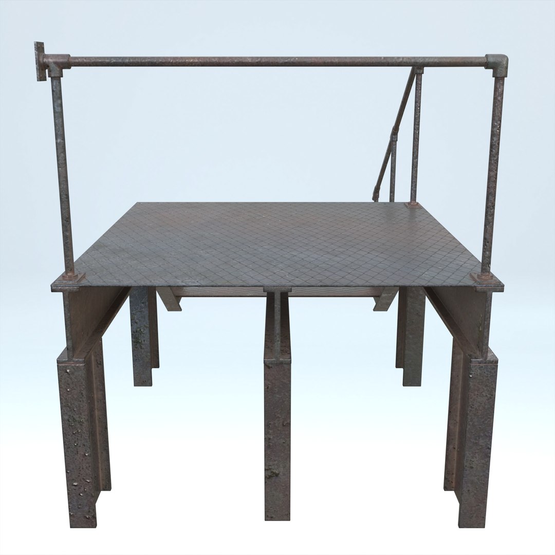 3D Old Metal Stairs Model - TurboSquid 2426179