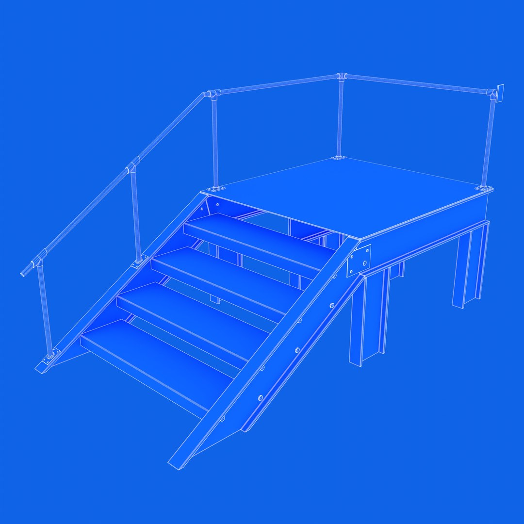 3D Old Metal Stairs Model - TurboSquid 2426179