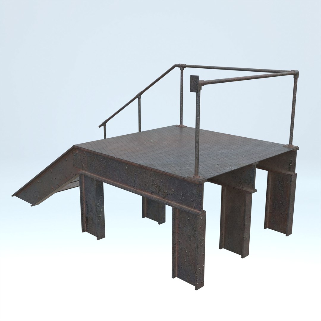 3D Old Metal Stairs Model - TurboSquid 2426179